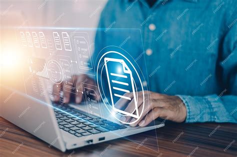 Premium Photo Document Management Concept Businessman Using Computer