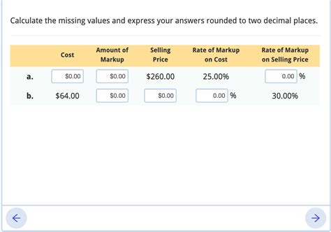 Solved Calculate The Missing Values And Express Your Answers Chegg