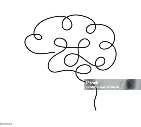라인 스타일의 인간의 두뇌 큰 두뇌 실루엣 벡터 신경학 문제 파킨슨 병 및 알츠하이머 뇌에 대한 스톡 벡터 아트 및 기타 이미지 Istock