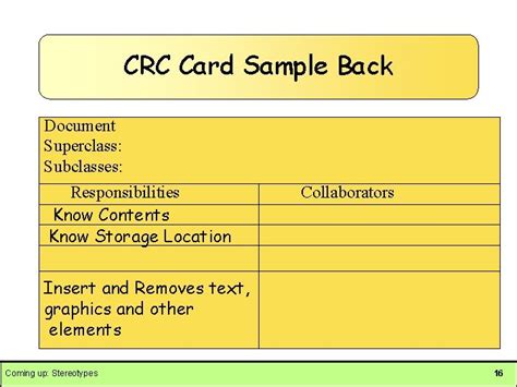 Objectoriented Analysis Using Crc Cards And Scenarios To