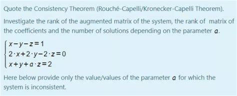 solved quote the consistency theorem