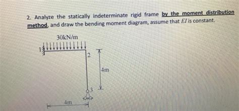 Solved 2 Analyze The Statically Indeterminate Rigid Frame