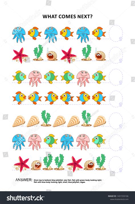 Underwater Themed Educational Logic Game Training Stock Illustration 1491559106 Shutterstock