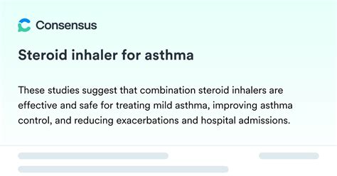 Steroid Inhaler For Asthma Consensus Academic Search Engine