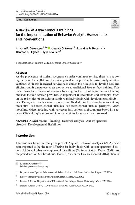 Pdf A Review Of Asynchronous Trainings For The Implementation Of