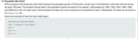 solved 18 population bar chart write a program that