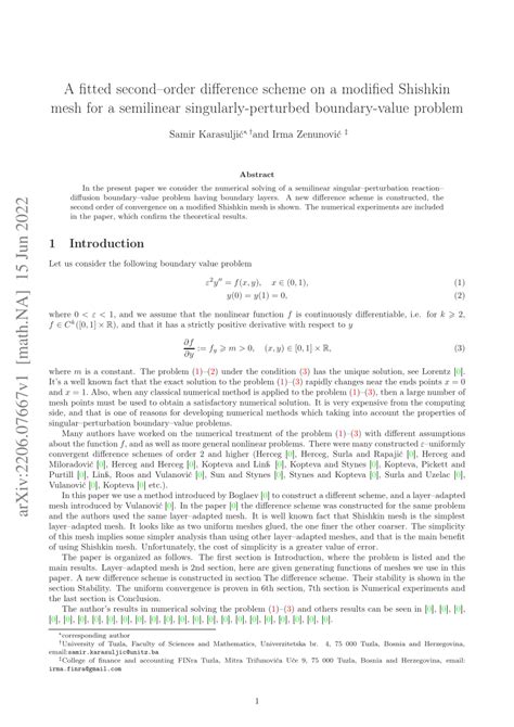 Pdf A Fitted Second Order Difference Scheme On A Modified Shishkin Mesh For A Semilinear