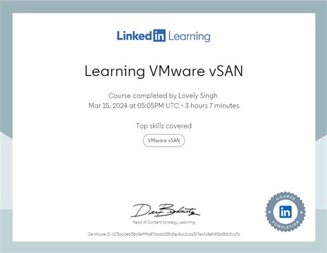 New Certification In Vmware Vsan By Rick Crisci Lovely Singh Posted