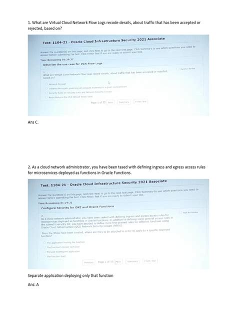 Oracle Cloud Infrastructure Security 2021 Associate Final Pdf Cloud Computing Computer