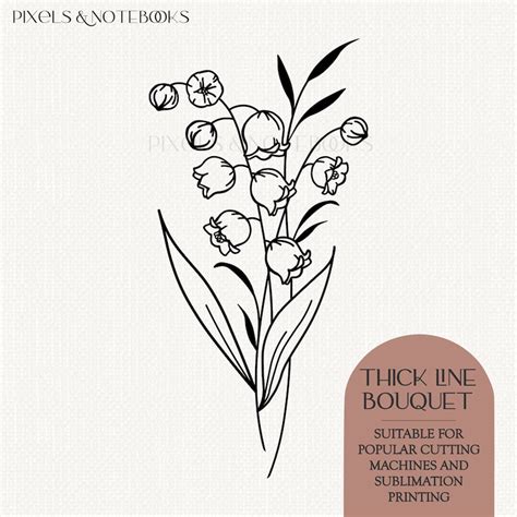 Lily Of The Valley Svg May Birth Flower Bouquet Clipart Digital
