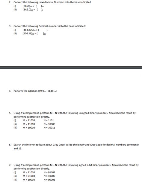 solved 2 convert the following hexadecimal numbers into the