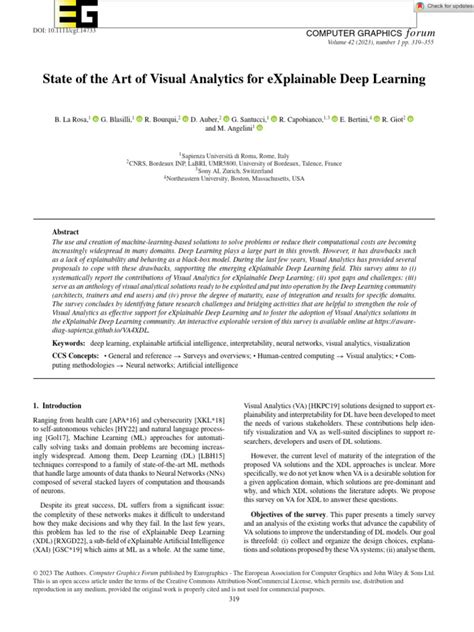 Computer Graphics Forum 2023 La Rosa State Of The Art Of Visual Analytics For Explainable