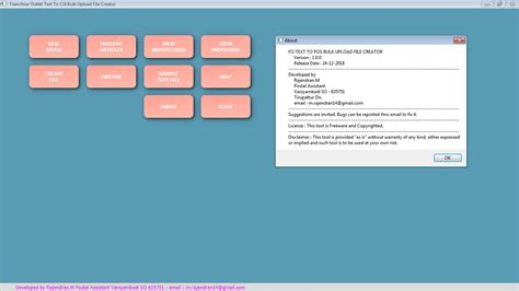 FRANCHISES OUTLET TEXT TO POS BULK UPLOAD FILE CREATOR Version 1 0 0