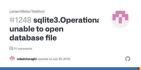 Sqlite3operationalerror Unable To Open Database File · Issue 1248