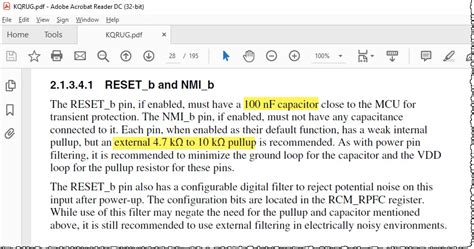 Solved Mk60dx256vll10 Reset Pin Nxp Community