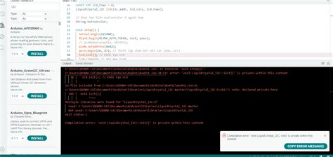 Void LiquidCrystal I2C Init Is Private Within This Context Programming Arduino Forum