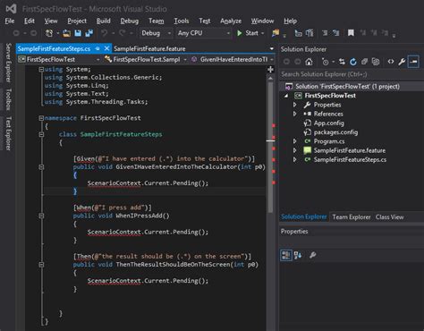 C Visual Studio SpecFlow Step Definition File Automation Home