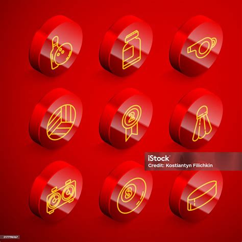 세트 라인 볼링 핀과 공 스포츠 영양 휘파람 배구 메달 배드민턴 셔틀콕 시간 체스 시계 및 당구 풀 스누커 아이콘 벡터 3차원 형태에 대한 스톡 벡터 아트 및 기타 이미지