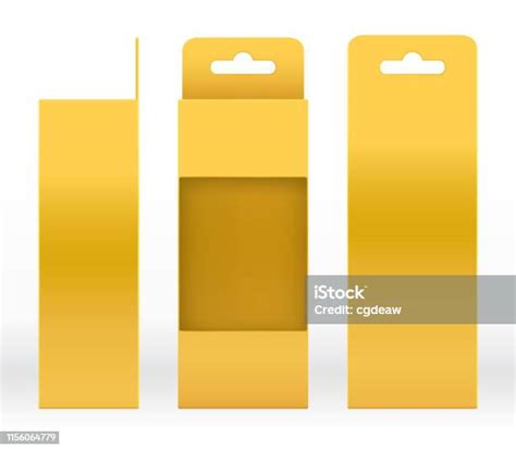 매달려 상자 골드 창 모양 포장 템플릿 빈 잘라 디자인 제품 패키지 선물 상자 골드 박스 포장 종이 크래프트 골판지 패키지에 대한 고급 빈 상자 황금 템플릿 0명에 대한