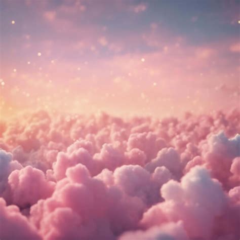 Download Pink And White Cloudy Sky With Stars Backgrounds Online