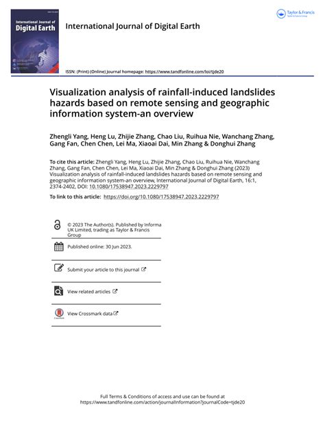 (PDF) Visualization analysis of rainfall-induced landslides hazards based on remote sensing and ...