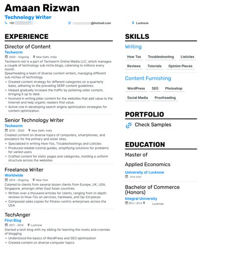 Resume For A Tech Writer Please Have A Look R Resumes