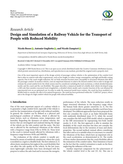 Design And Simulation Of A Railway Vehicle For The Pdf Finite Element Method Simulation