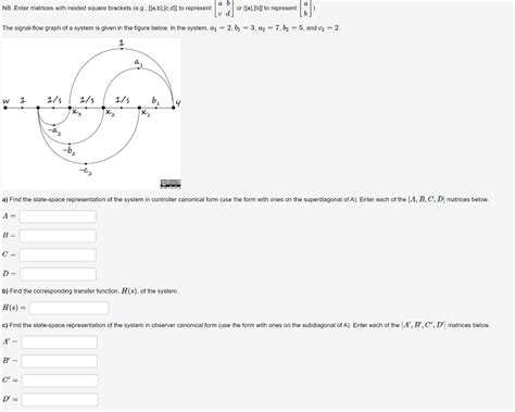 Solved Nb Enter Matrices With Nested Square Brackets Eg