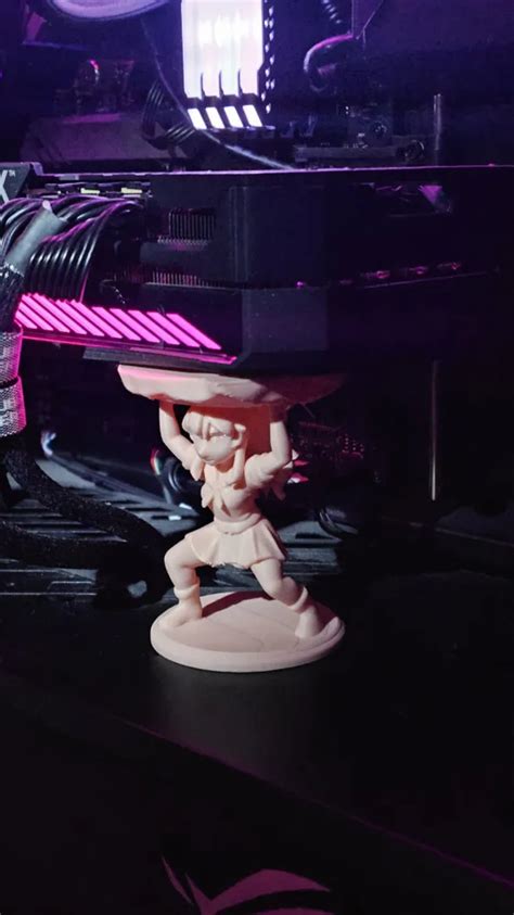 Anime Girl Gpu Support Stand Statue By Collektiva Makerworld Download Free 3d Models