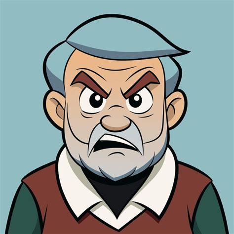 Premium Vector A Cartoon Of A Man With A Angry Expression