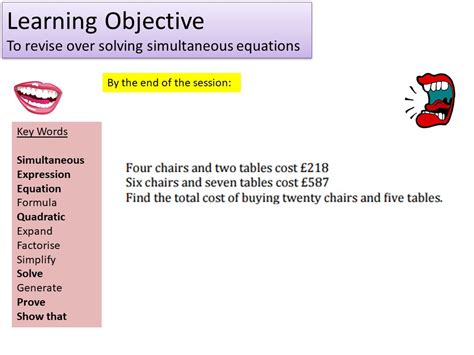 Gcse 1 9 Higher Simultaneous Equations Revision Teaching Resources