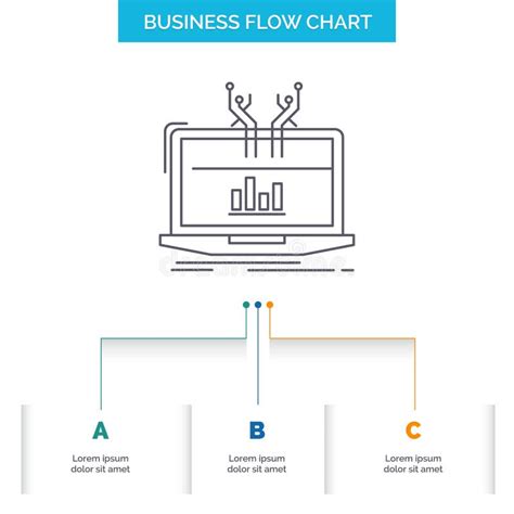 Analysis Analytical Management Online Platform Business Flow Chart Design With 3 Steps Line