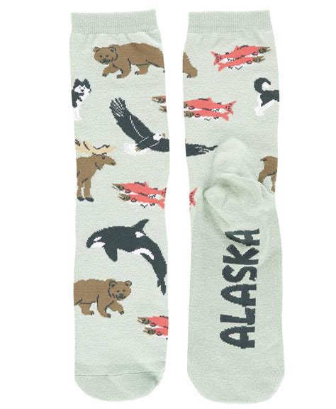 Alaska Wildlife Crew Socks