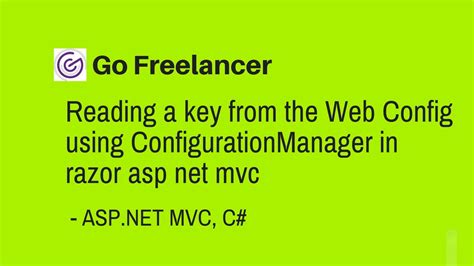 Reading A Key From The Web Config Using Configurationmanager In Razor