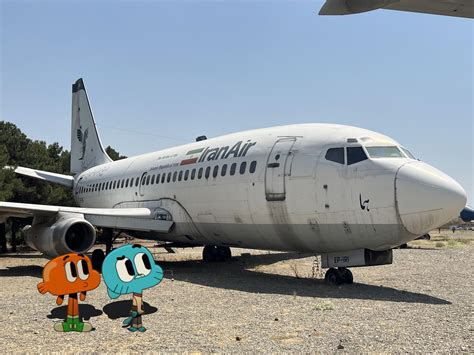 Gumball And Darwin Taking A Look At A Old Passenger Airplane Rgumball
