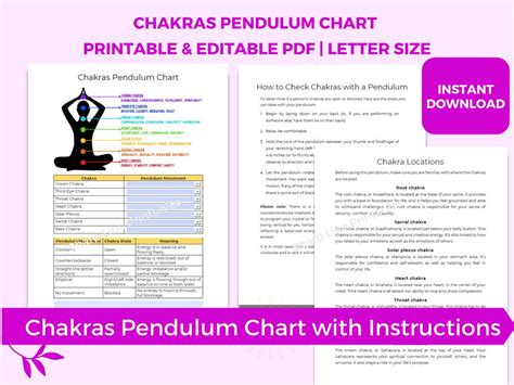 Printable Fillable Chakra Pendulum Chart For Balancing Your Chakras