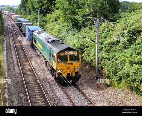 Freightliner Class 66556 Hauls An Intermodal Freight Train On The West