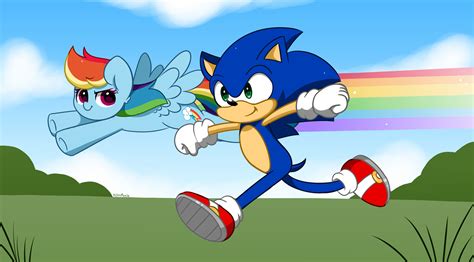 Rainbow Dash And Sonic Race