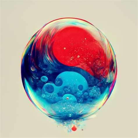 Premium Ai Image There Is A Red And Blue Bubble With Bubbles In It Generative Ai