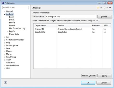 Android In Eclipse Javadomain