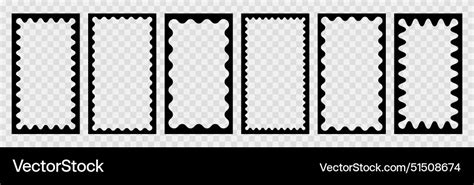 Scallop Stories Frames Set Zigzag Wavy Edges Vector Image