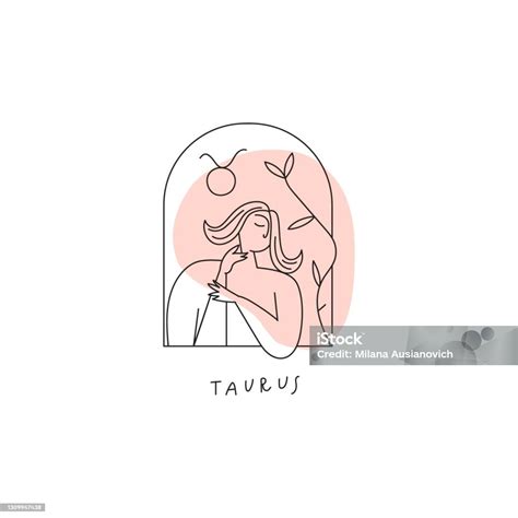 벡터 황소 자리 조디악 기호 아이콘 양식에 일치시키는 여자 그려진 와 라인 황소자리에 대한 스톡 벡터 아트 및 기타 이미지 황소자리 개념 개념 기호 Istock