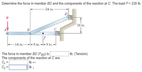Solved Determine The Force In Member Bd And The Components
