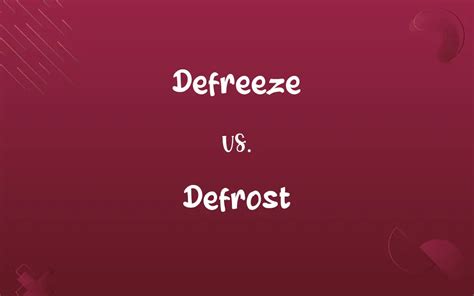 Defreeze Vs Defrost Know The Difference