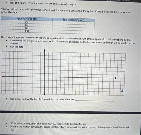 Part 2 Finding The Spring Constant Of Two Springs