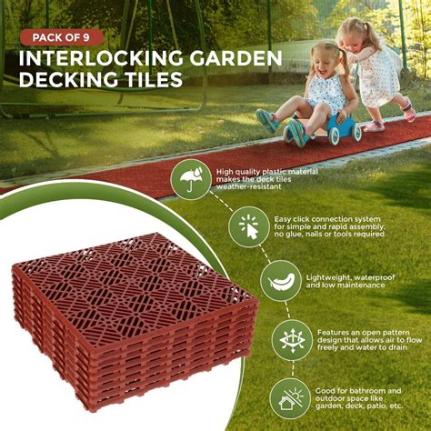 Plastic Interlocking Outdoor Tiles Durable Diy Tile With Interlocking