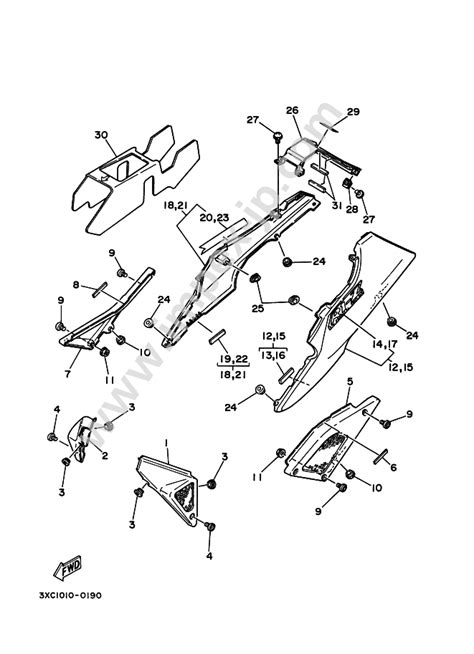 Side Cover For Yamaha R1 Z 1991 00ge A — Impex Japan