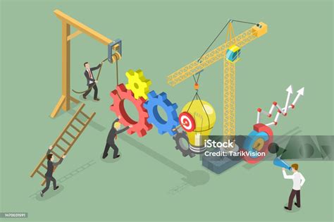 3d Isometric Flat Vector Conceptual Illustration Of Project Execution
