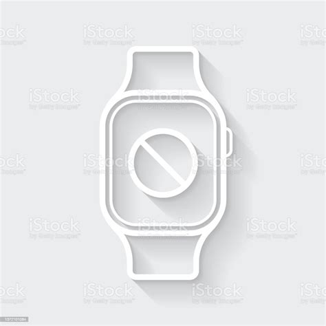 기호가 없는 스마트 워치 빈 배경에 긴 그림자아이콘 플랫 디자인 3차원 형태에 대한 스톡 벡터 아트 및 기타 이미지 3차원 형태 개념 경계 표지 Istock