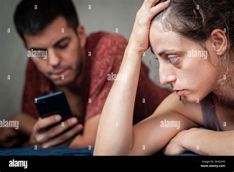 Concept Of Adultery And Infidelity Shocked And Surprised Jealous Girl